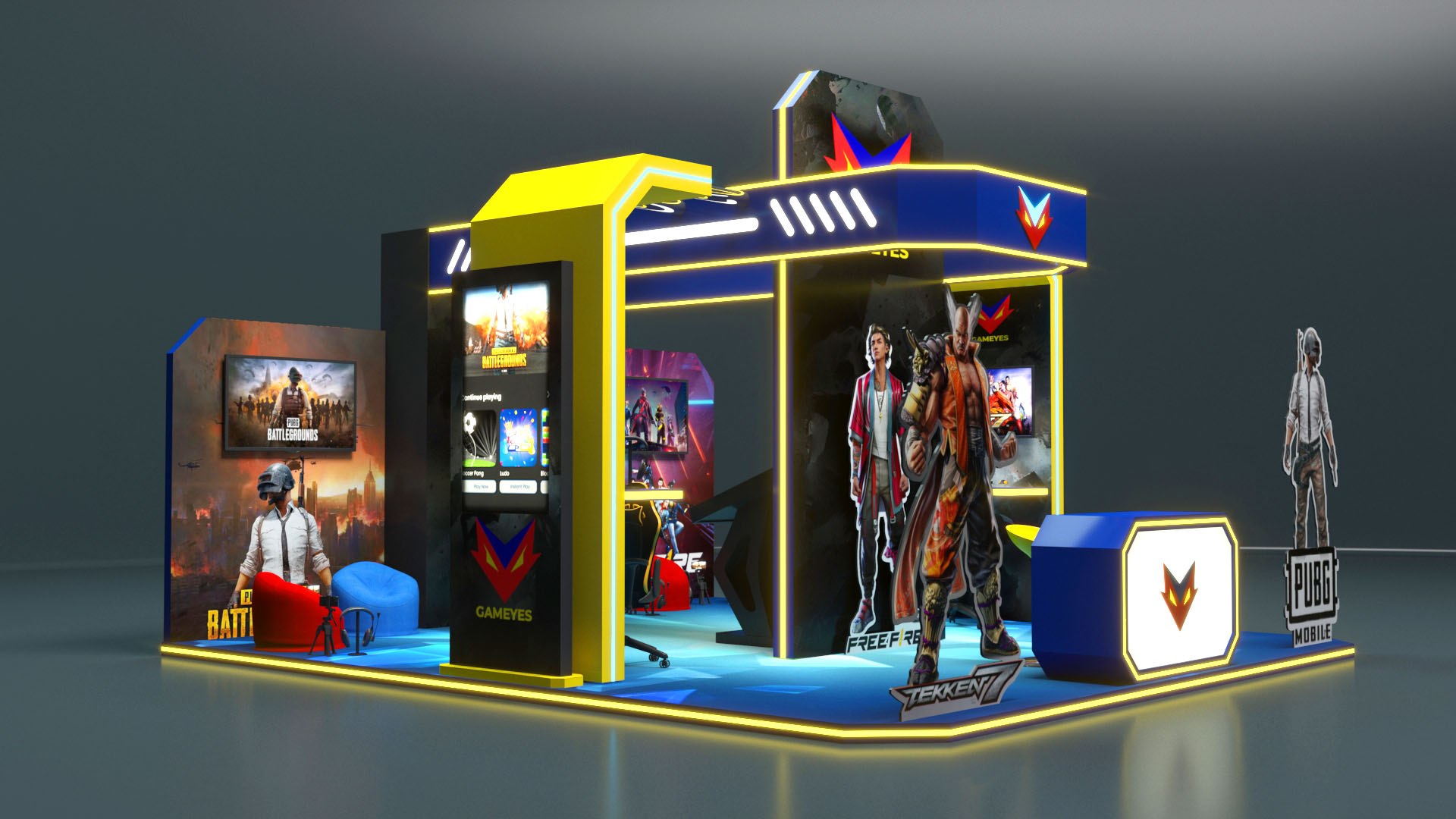 Exhibition Gaming Stall 3D Model - TurboSquid 2219502