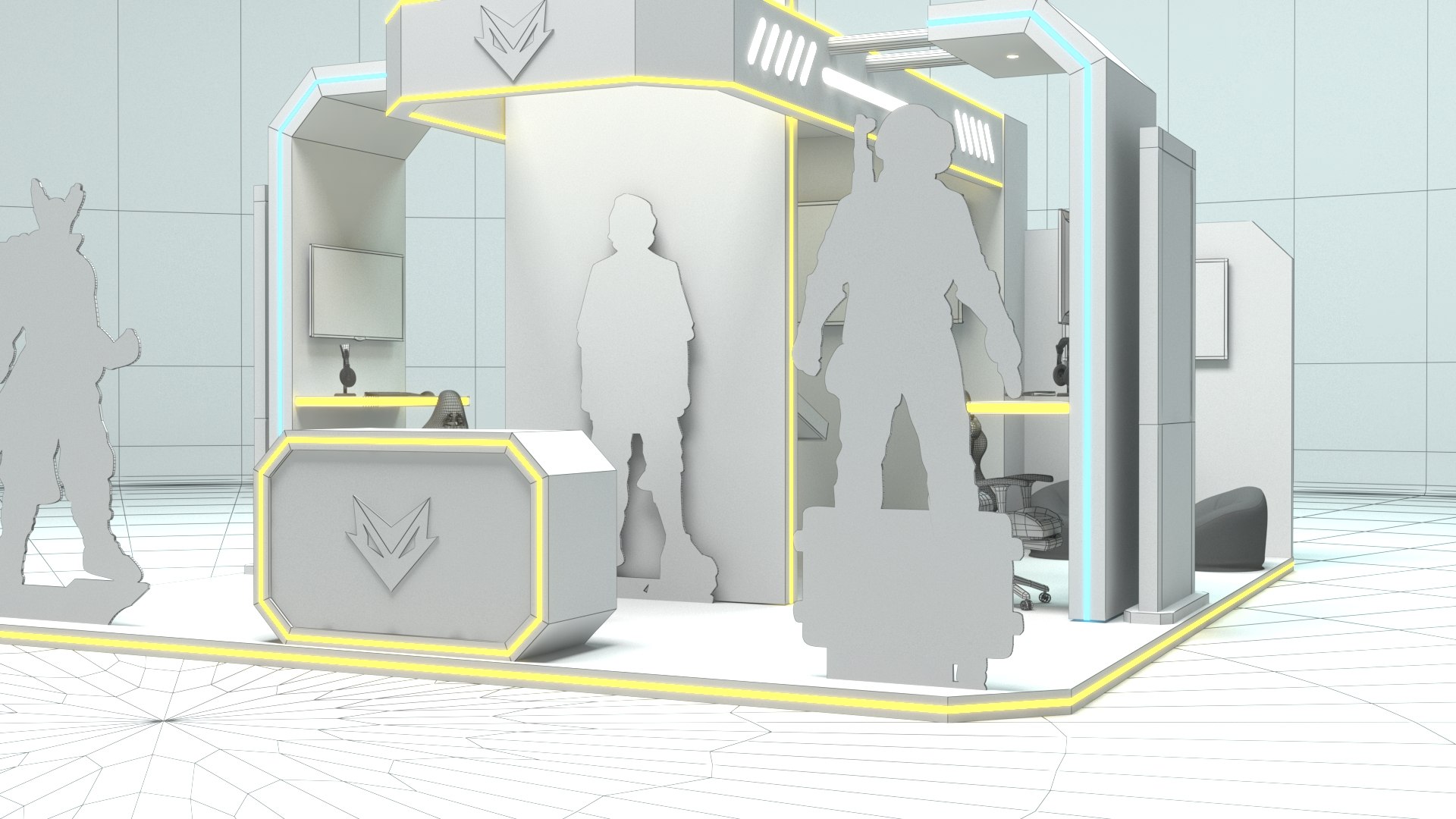 Exhibition Gaming Stall 3D Model - TurboSquid 2219502