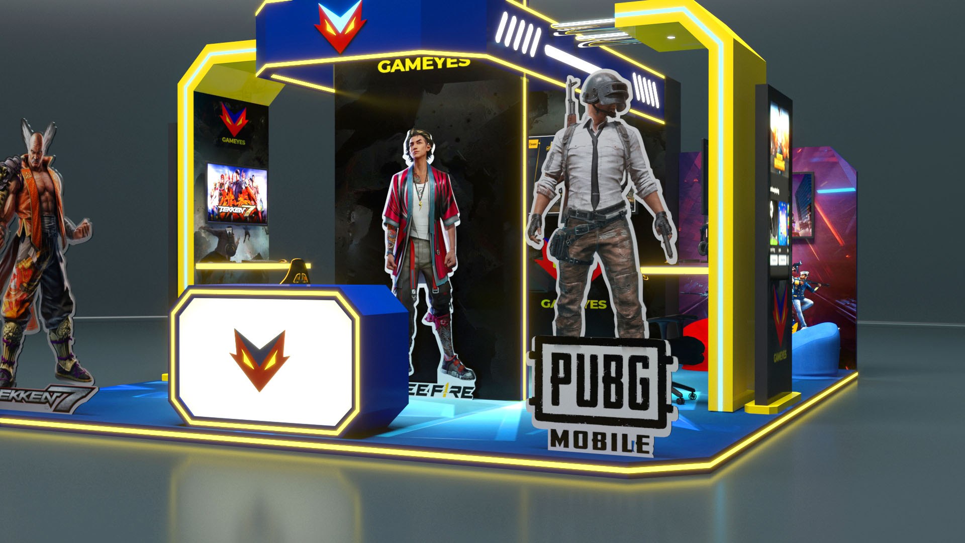 Exhibition Gaming Stall 3D Model - TurboSquid 2219502