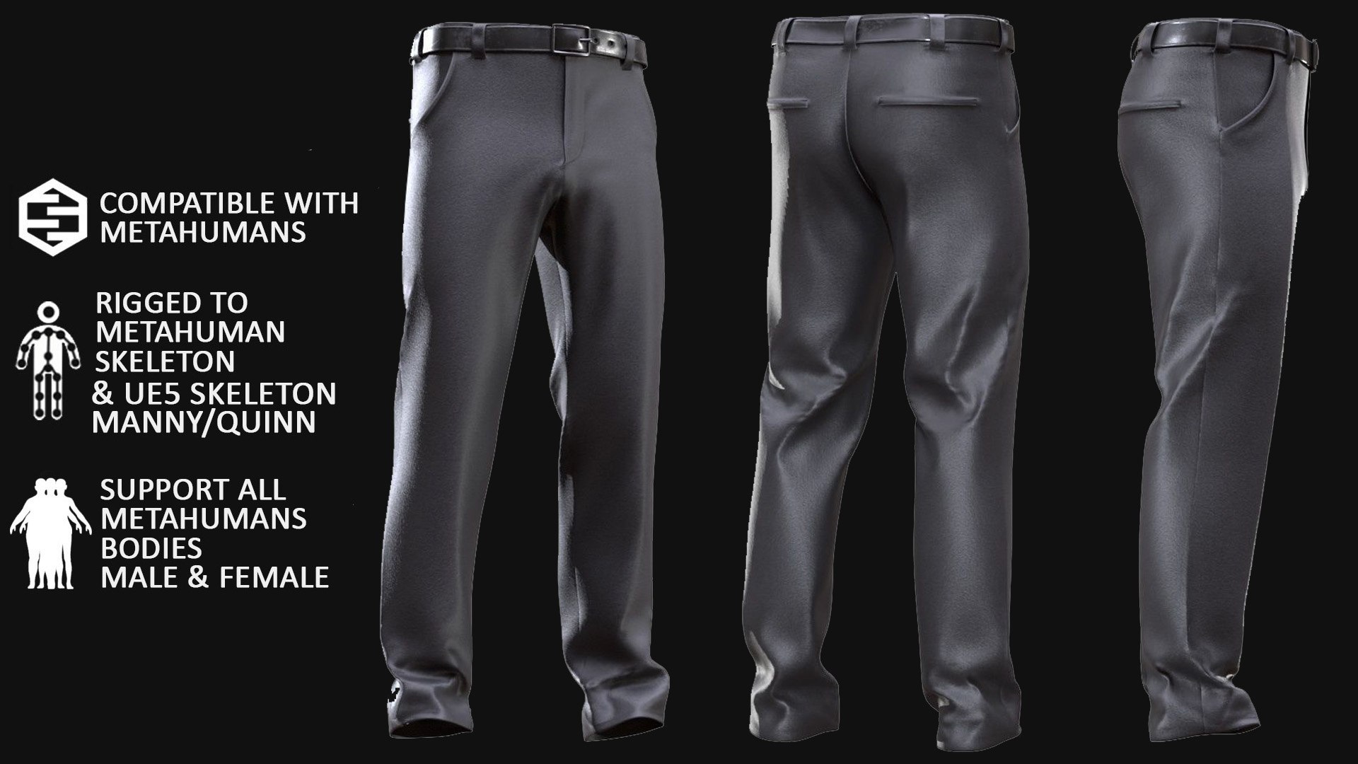 Pants 83 - All MH Bodies UE5 Skeletons - Rigged 3D Model - TurboSquid ...