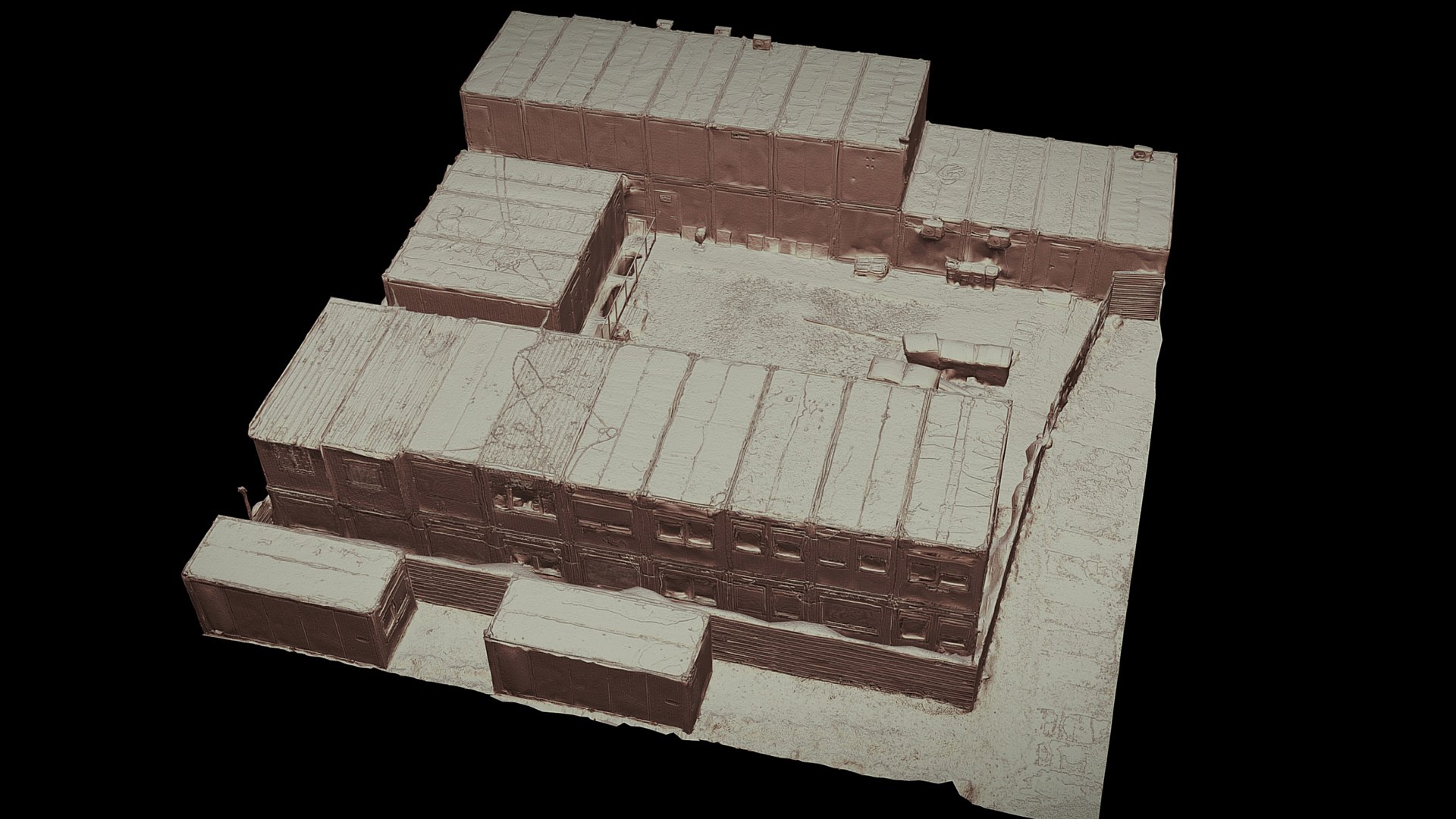 3D Construction-site Containers Buildings Photogrammetry Model ...