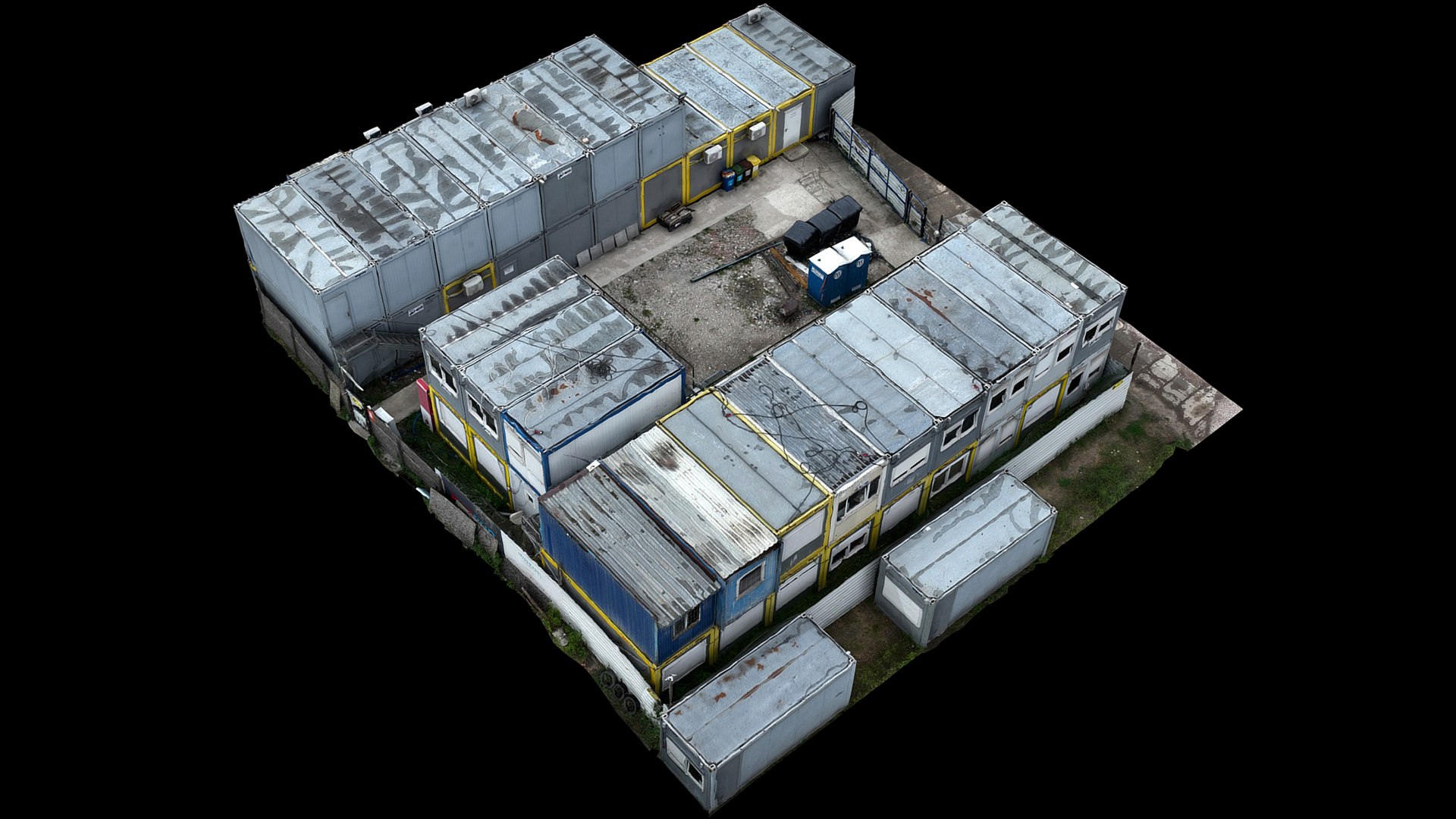 3D Construction-site Containers Buildings Photogrammetry Model ...