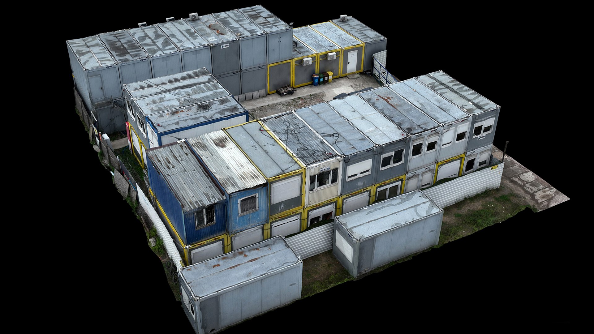 3D Construction-site Containers Buildings Photogrammetry Model ...