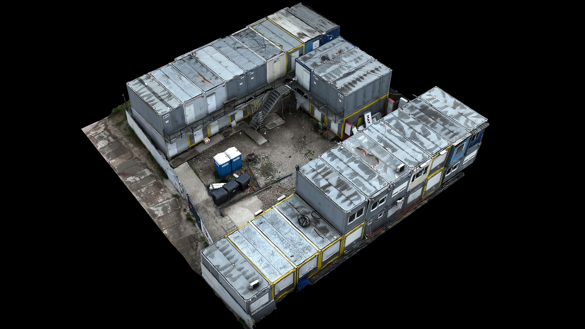 3D Construction-site Containers Buildings Photogrammetry Model ...
