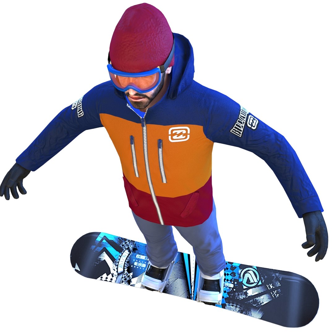 Snowboarder board 3D model - TurboSquid 1477345