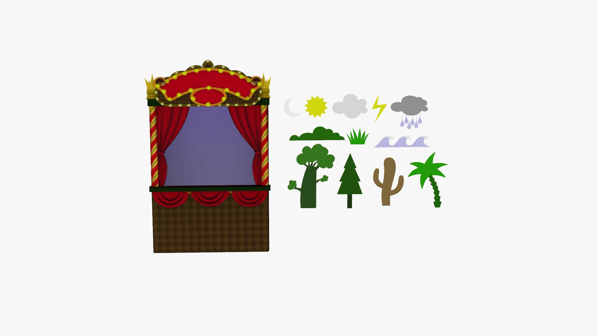 3D Backdrop Theater Scenery Puppet With Accessories Model - TurboSquid ...