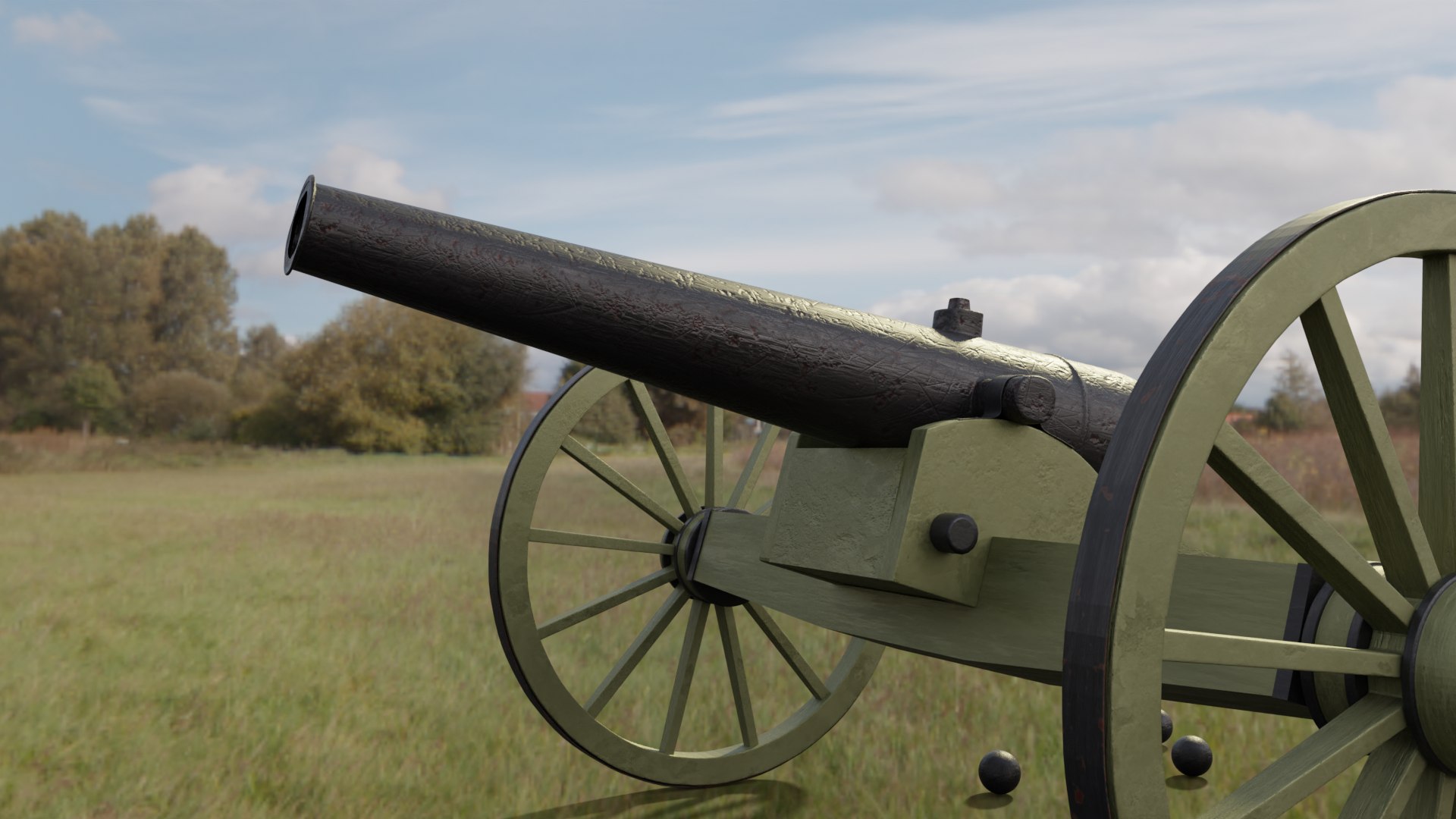 Two Wheeled Cannon From World War II 3D Model - TurboSquid 1725948
