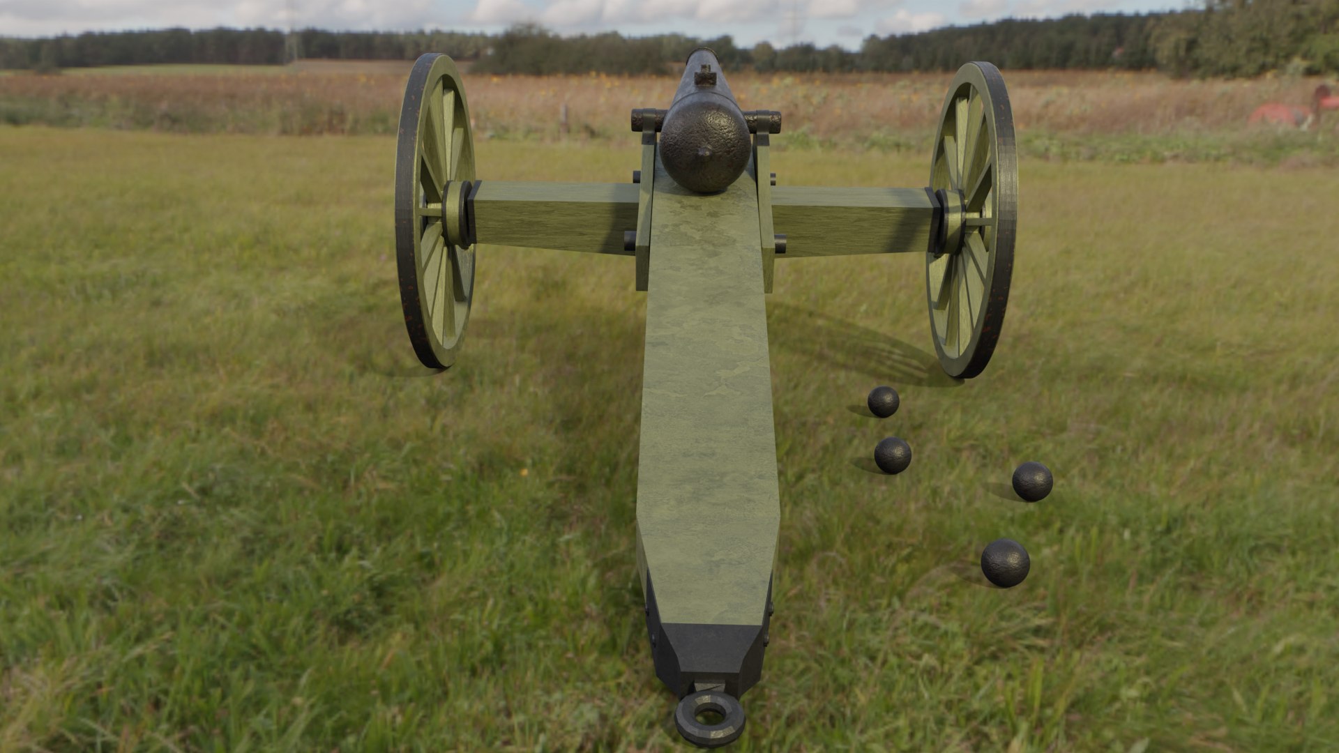 Two Wheeled Cannon From World War II 3D Model - TurboSquid 1725948
