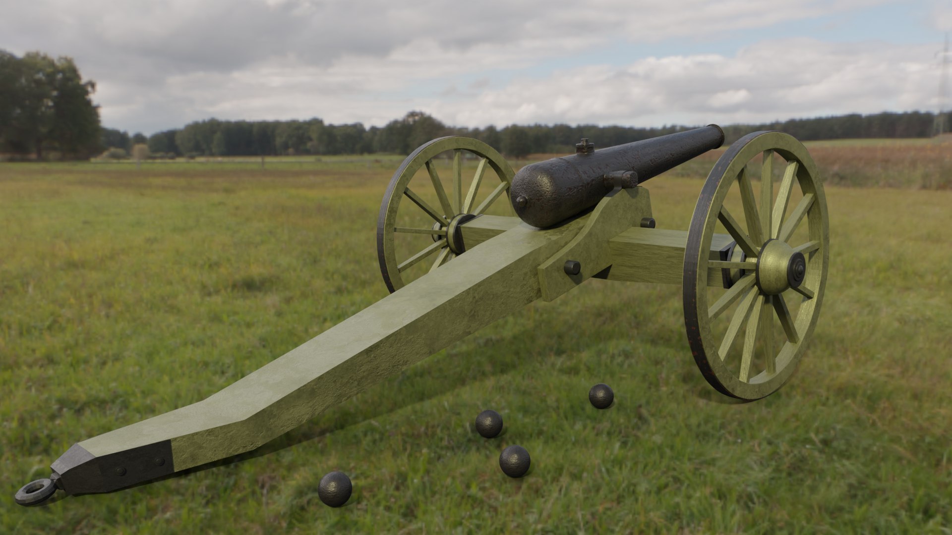 Two Wheeled Cannon From World War II 3D Model - TurboSquid 1725948