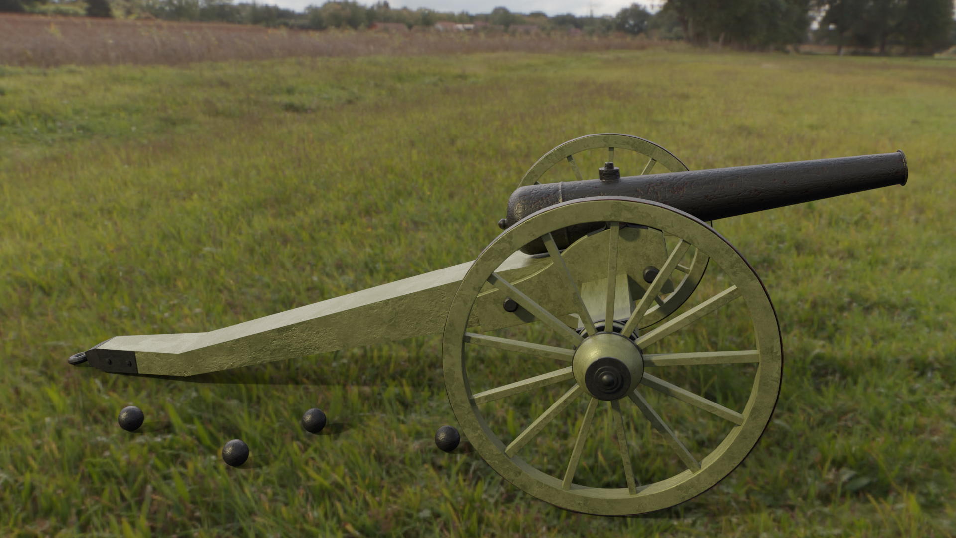 Two Wheeled Cannon From World War II 3D Model - TurboSquid 1725948