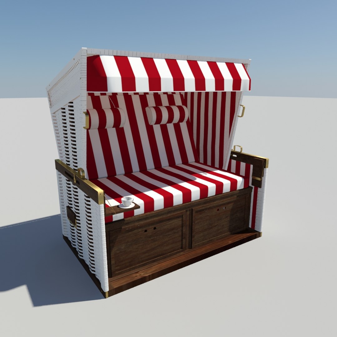 Roofed Beach Chair 3d Model