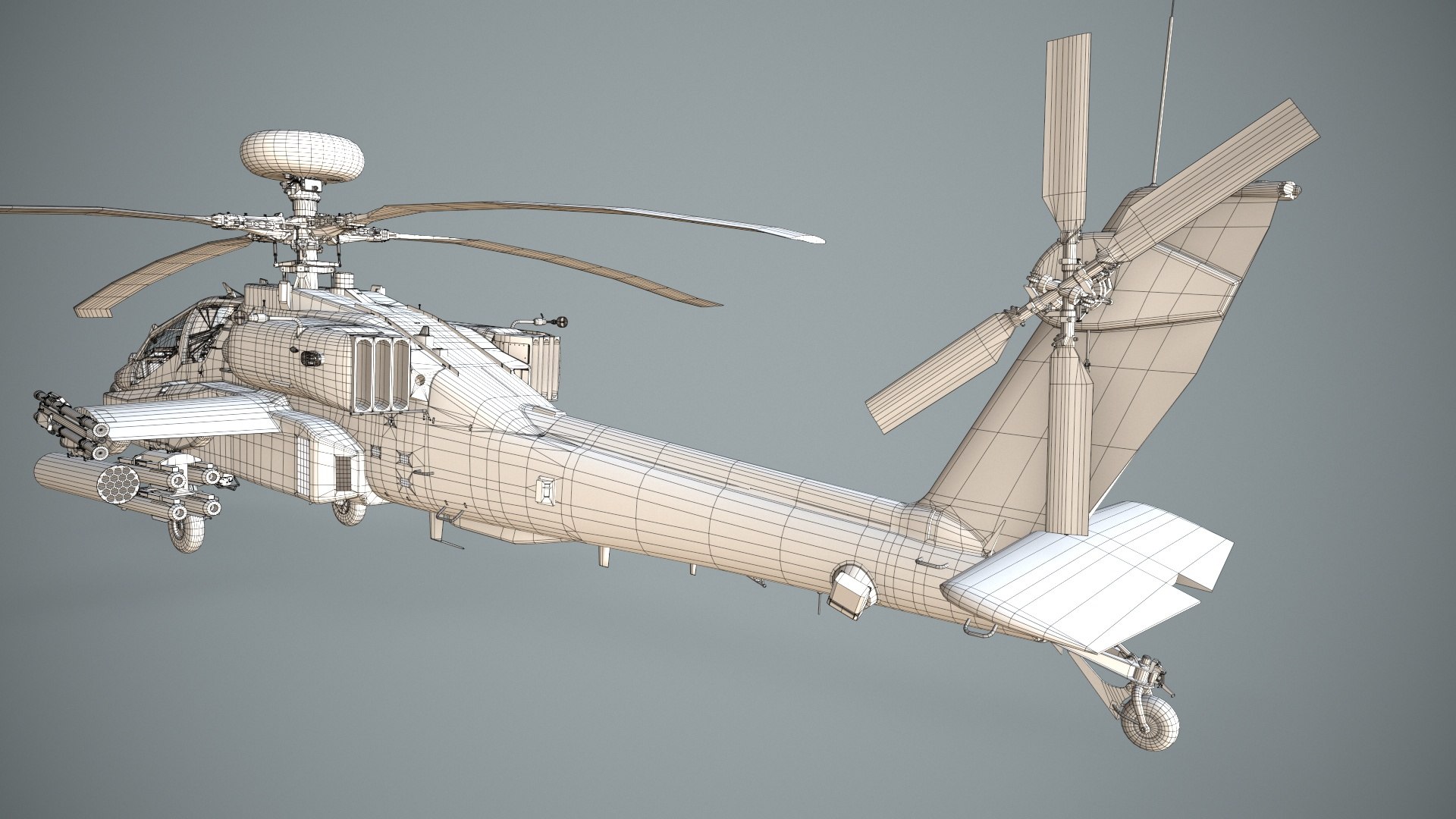 Apache AH-64D Japan Ground Defense Basic Animation 3D model ...
