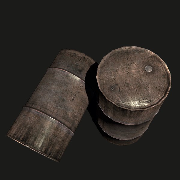 3d model rusty barrel ready
