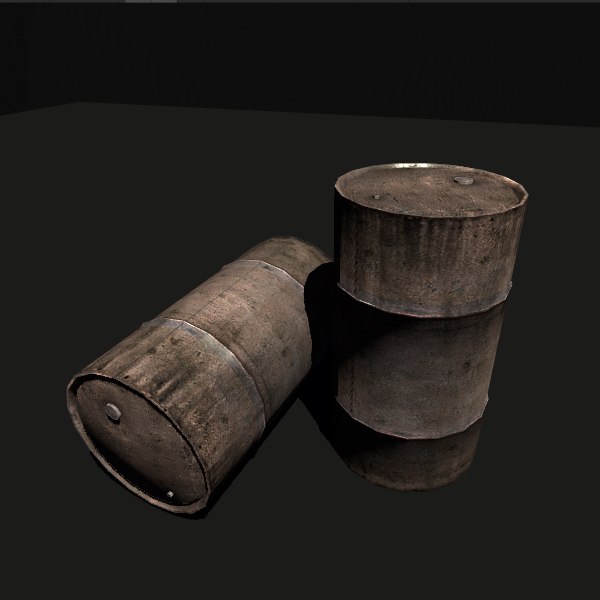 3d model rusty barrel ready