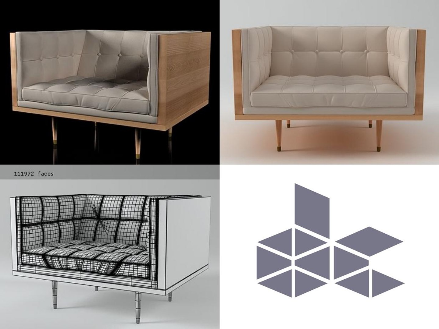 Box Armchair 3D Model - TurboSquid 1183680