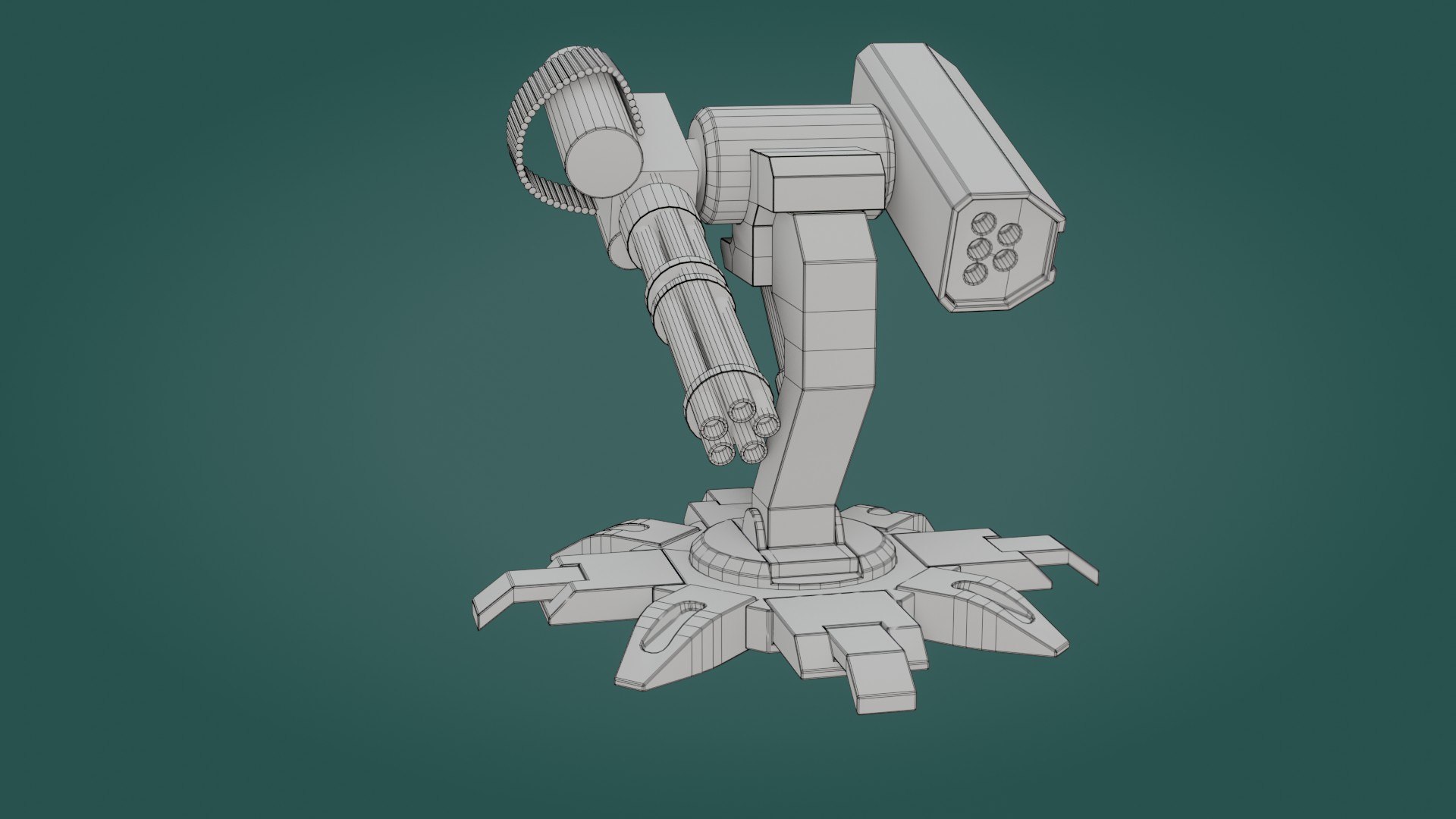 Sci-fi Turret - Low Poly - Game Ready - PBR 3D Model - TurboSquid 2068187
