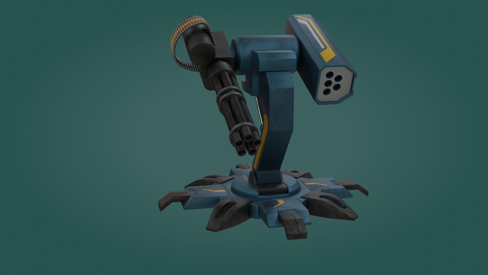 Sci-fi Turret - Low Poly - Game Ready - PBR 3D Model - TurboSquid 2068187