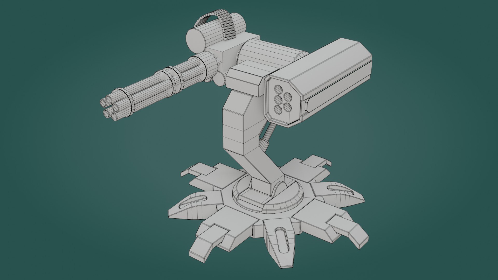 Sci-fi Turret - Low Poly - Game Ready - PBR 3D Model - TurboSquid 2068187