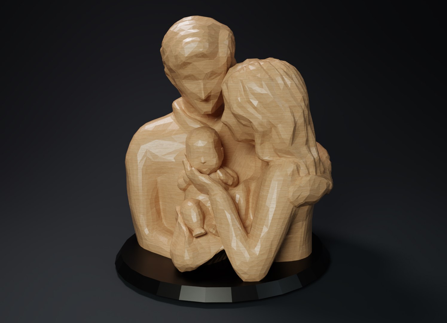 3D Low Poly Statue - Blessed Family Model - TurboSquid 2226339