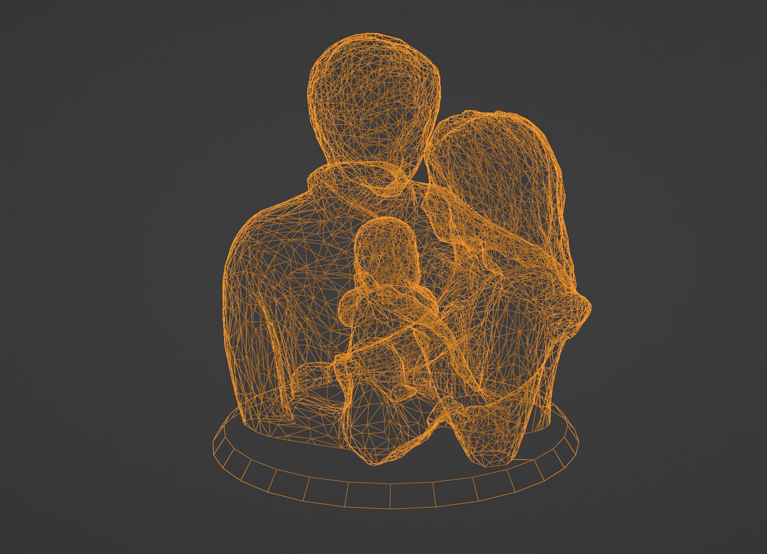 3D Low Poly Statue - Blessed Family Model - TurboSquid 2226339