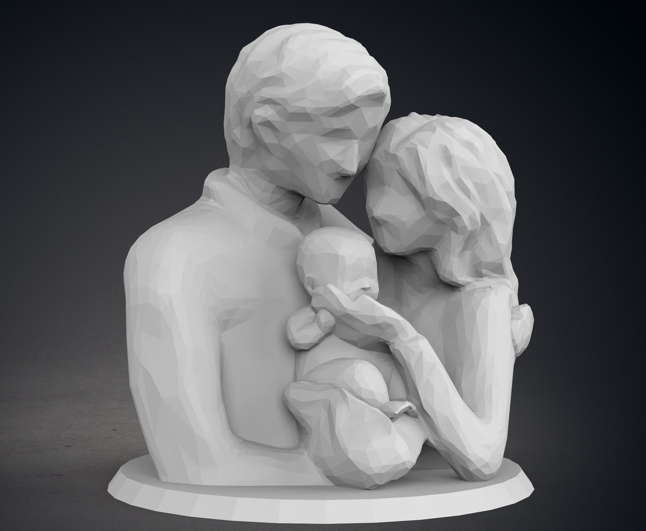 3D Low Poly Statue - Blessed Family Model - TurboSquid 2226339