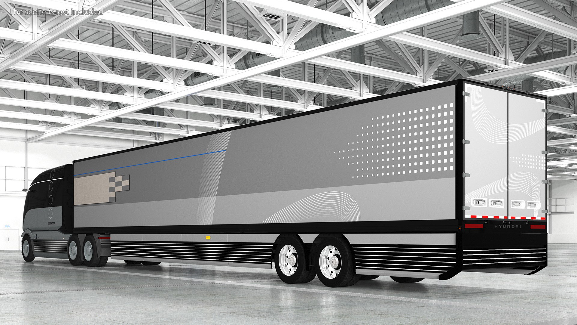 3D model Futuristic Hydrogen Concept Semi Truck with Trailer ...