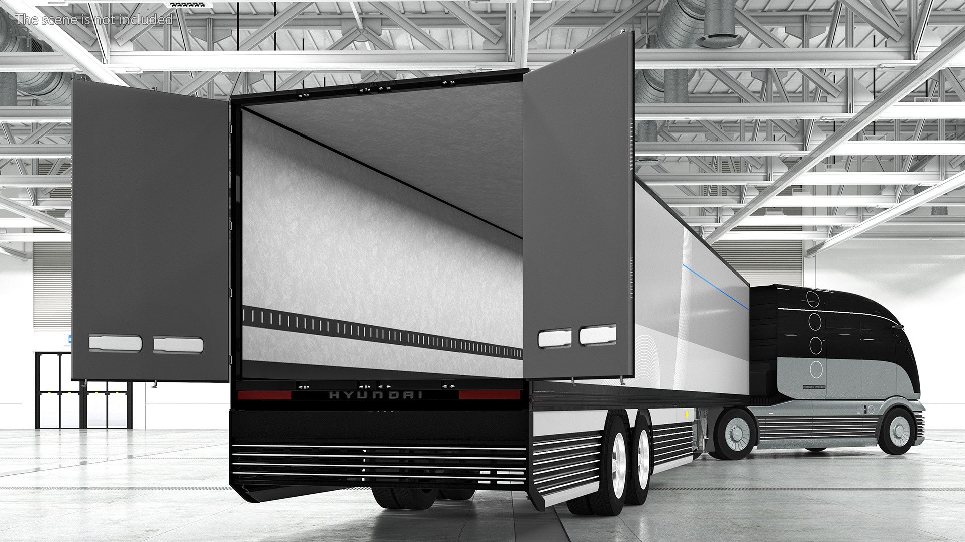 3D model Futuristic Hydrogen Concept Semi Truck with Trailer ...
