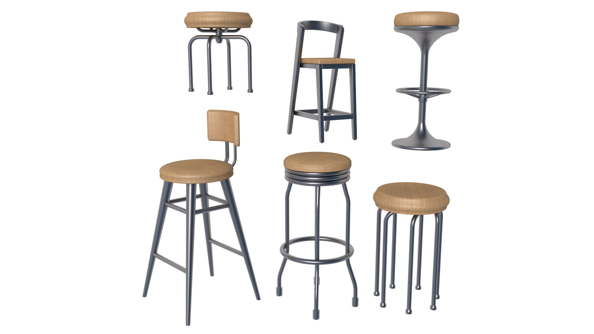 3D Bar Chair Collection - TurboSquid 1920486