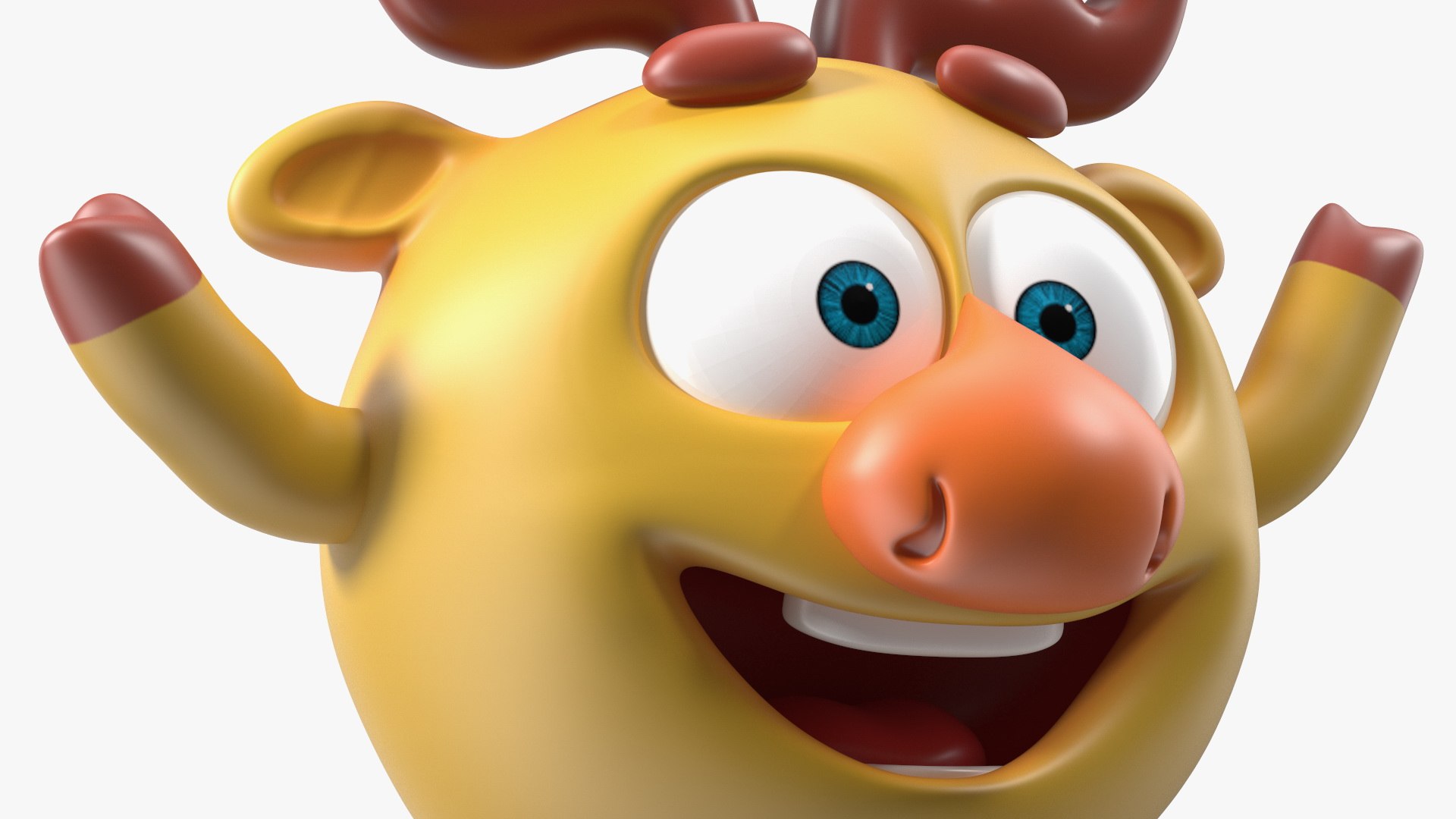 3D GoGoRiki Moose Character Happy Pose - TurboSquid 2121874