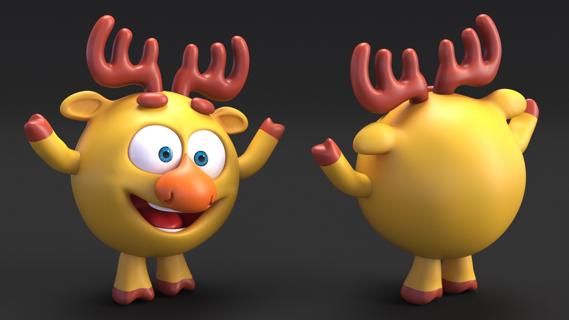 3D GoGoRiki Moose Character Happy Pose - TurboSquid 2121874