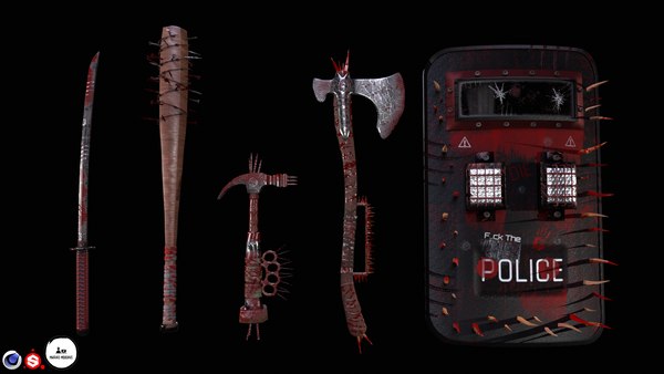 5 Horror game weapon bundle Part1 Modelo 3D - TurboSquid 1999290