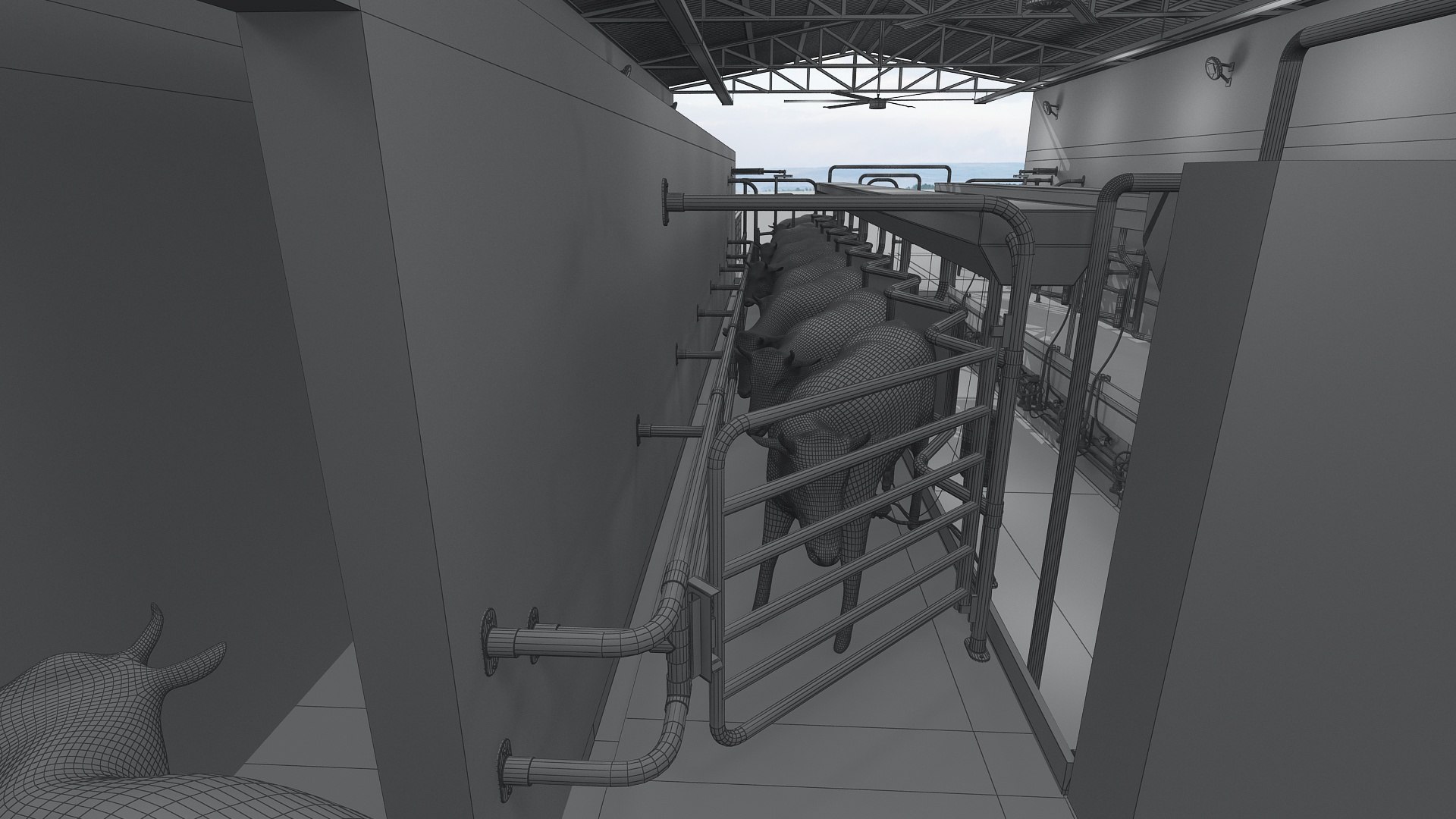 3D Milking Parlor 2 - TurboSquid 2111252