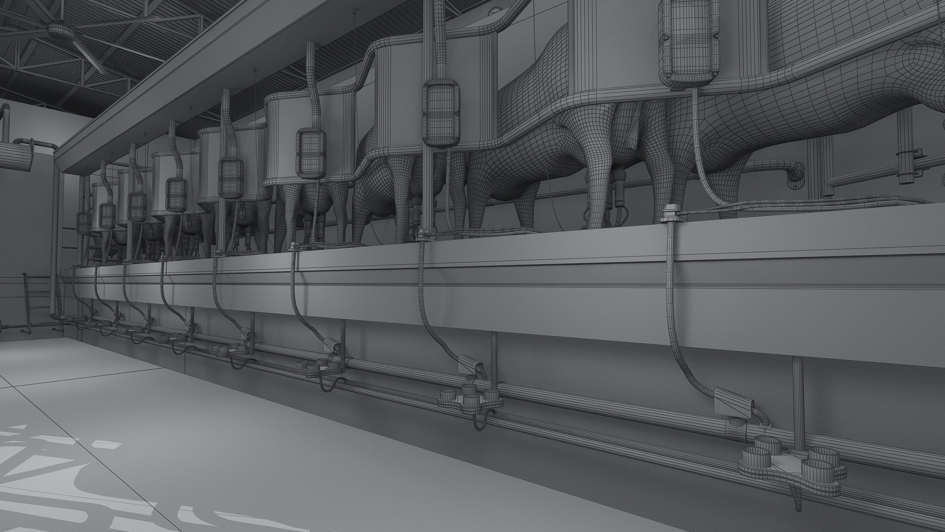 3D Milking Parlor 2 - TurboSquid 2111252