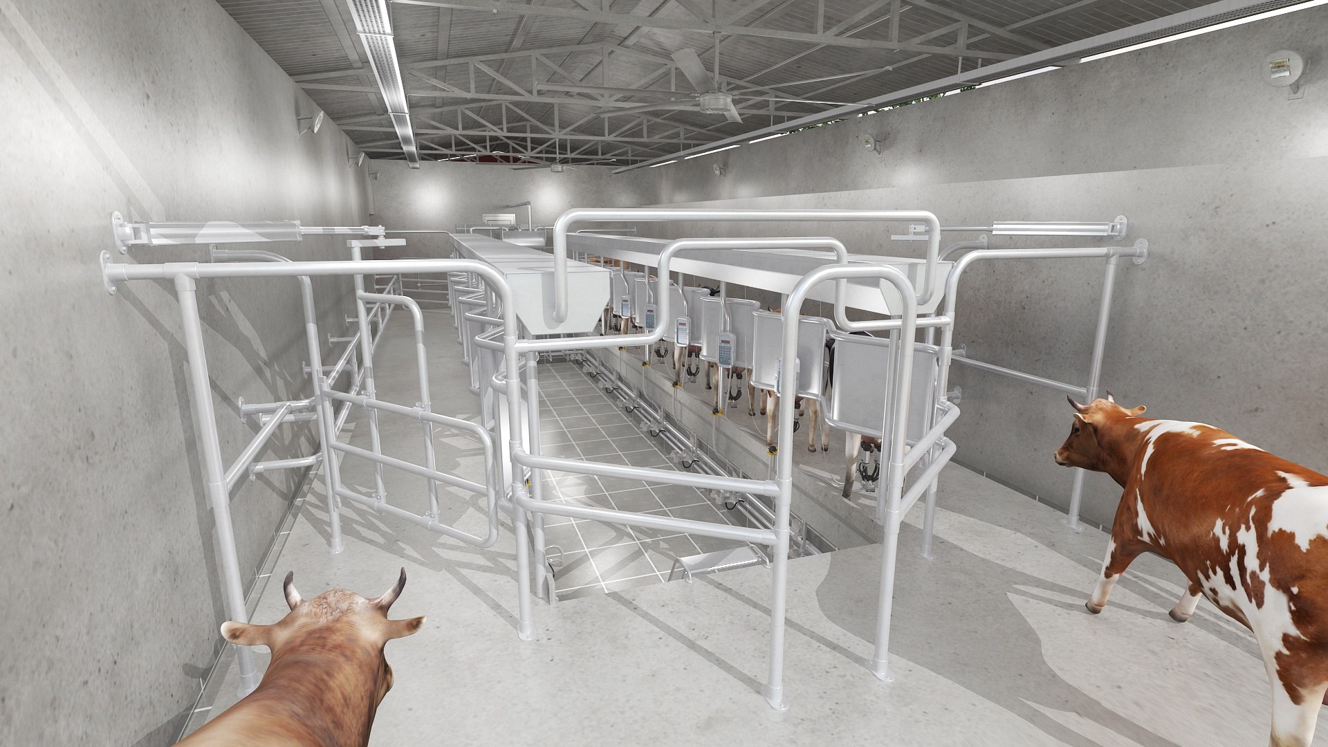 3D Milking Parlor 2 - TurboSquid 2111252