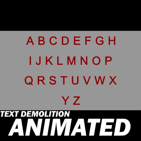 alphabet letters demolition 3d model