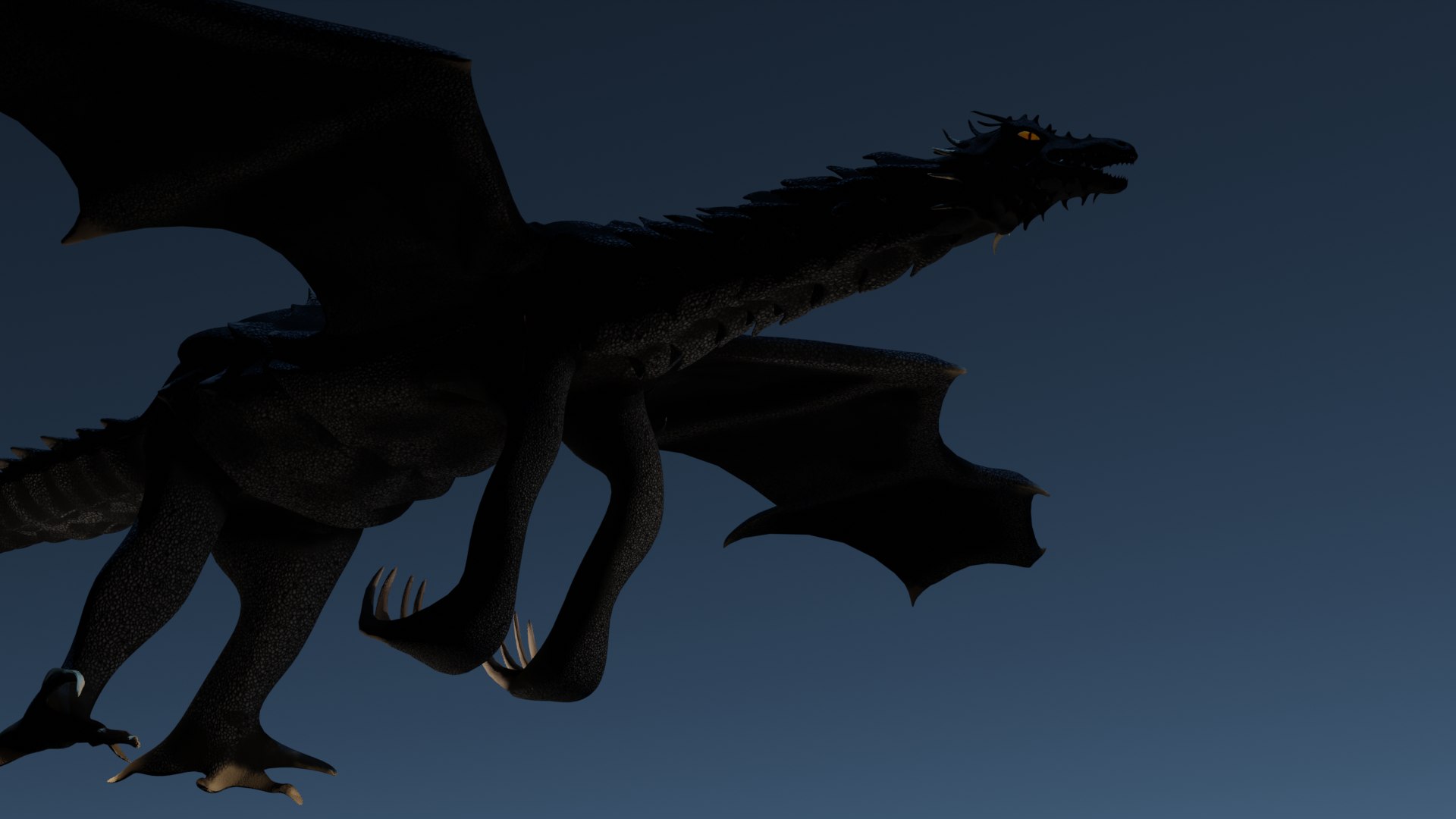 3D Fantastic Black Dragon - TurboSquid 2048189
