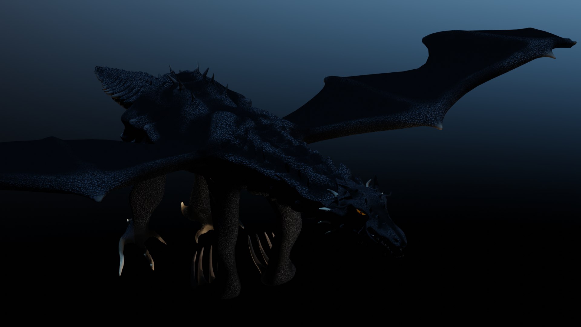 3D Fantastic Black Dragon - TurboSquid 2048189
