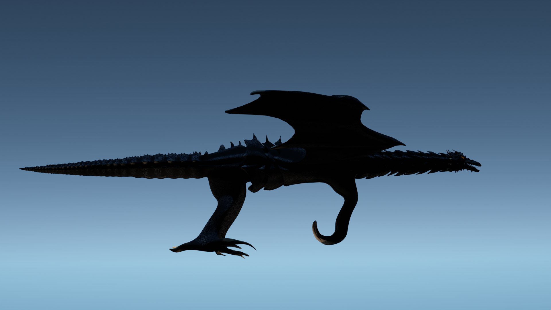 3D Fantastic Black Dragon - TurboSquid 2048189