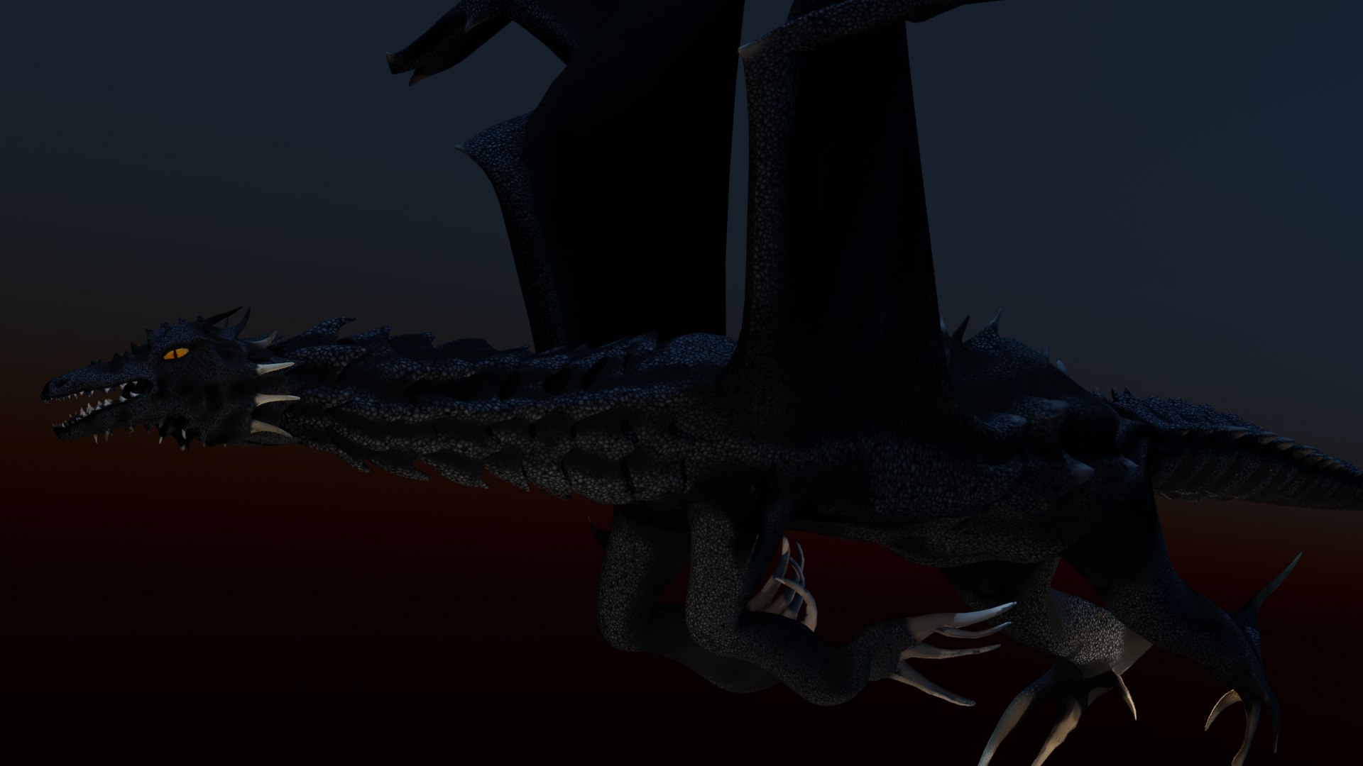 3D Fantastic Black Dragon - TurboSquid 2048189