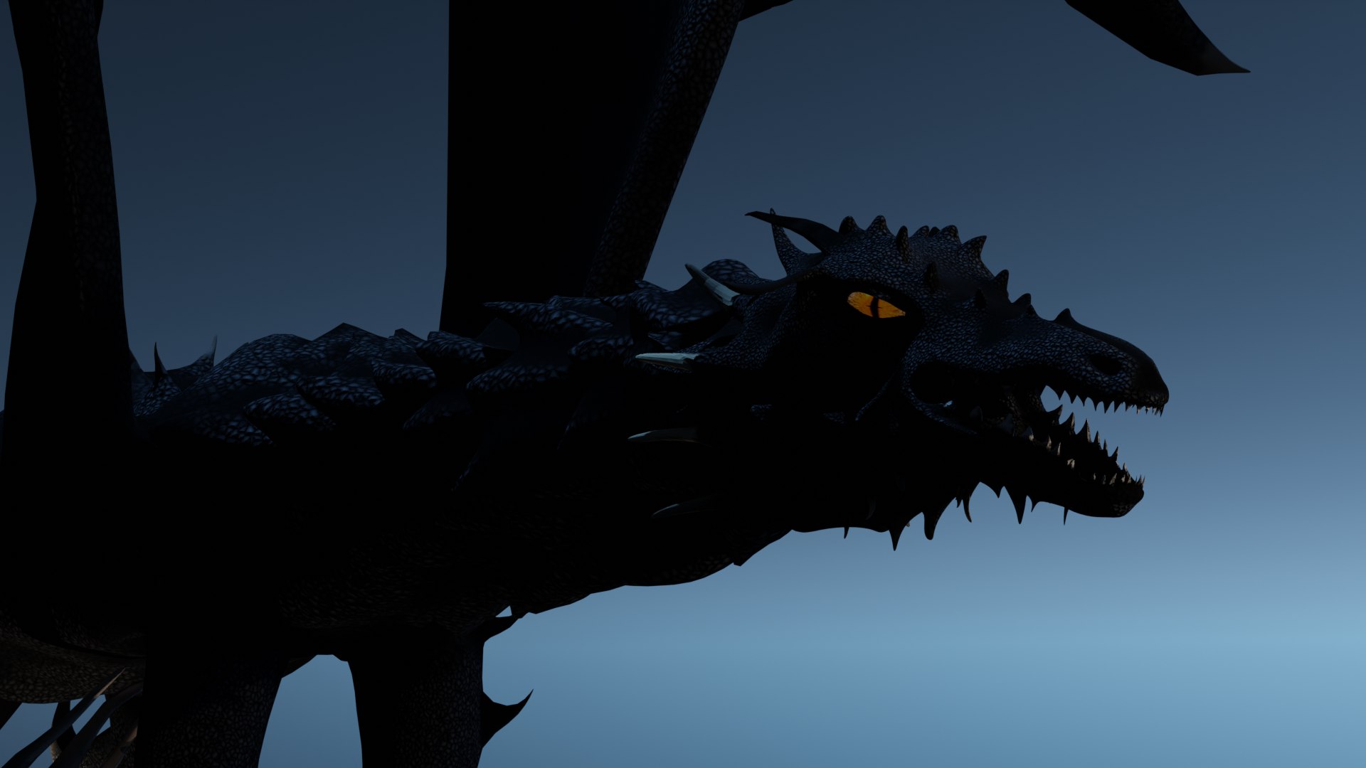 3D Fantastic Black Dragon - TurboSquid 2048189