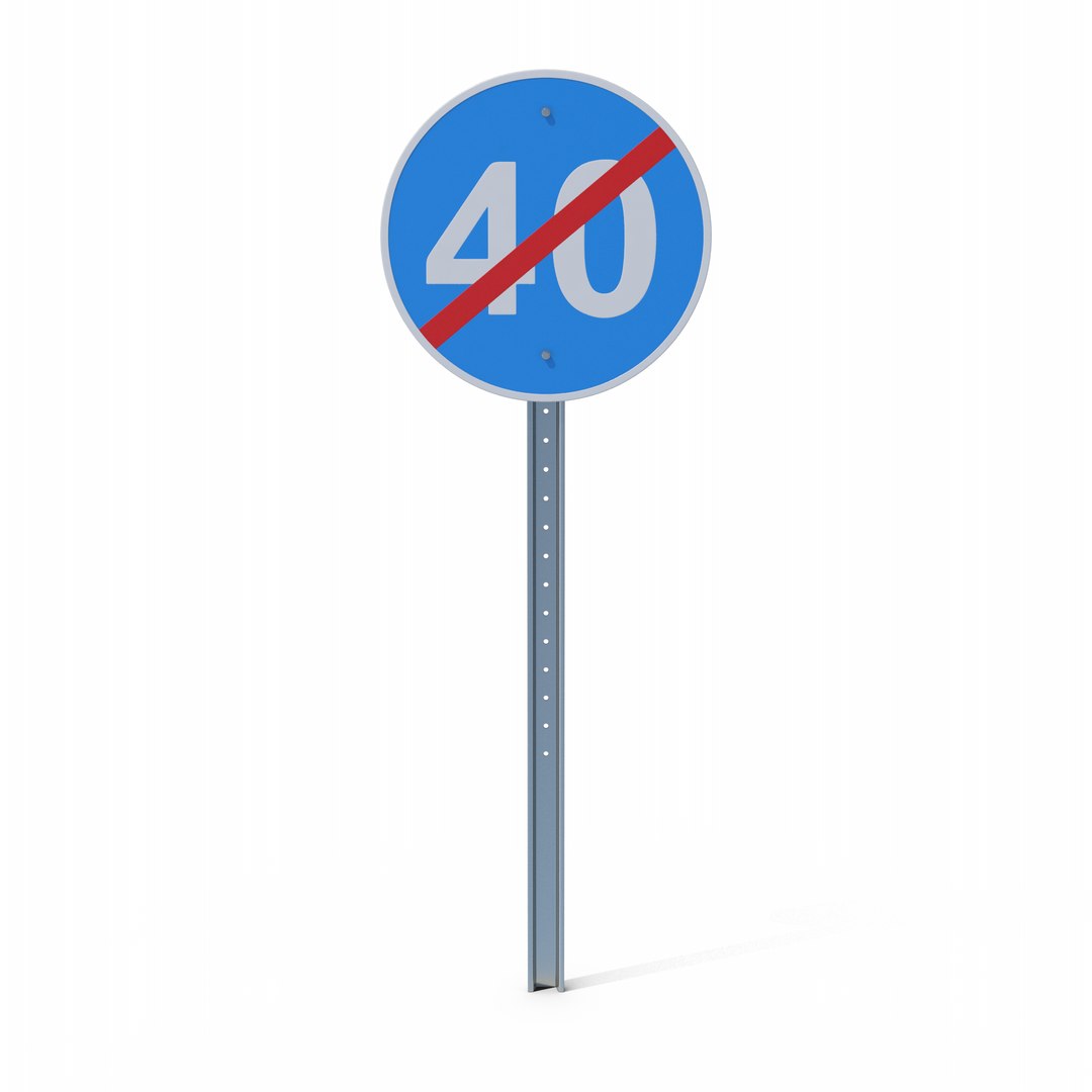 3D End Of Minimum Speed Limit 40 Road Sign - TurboSquid 2102338