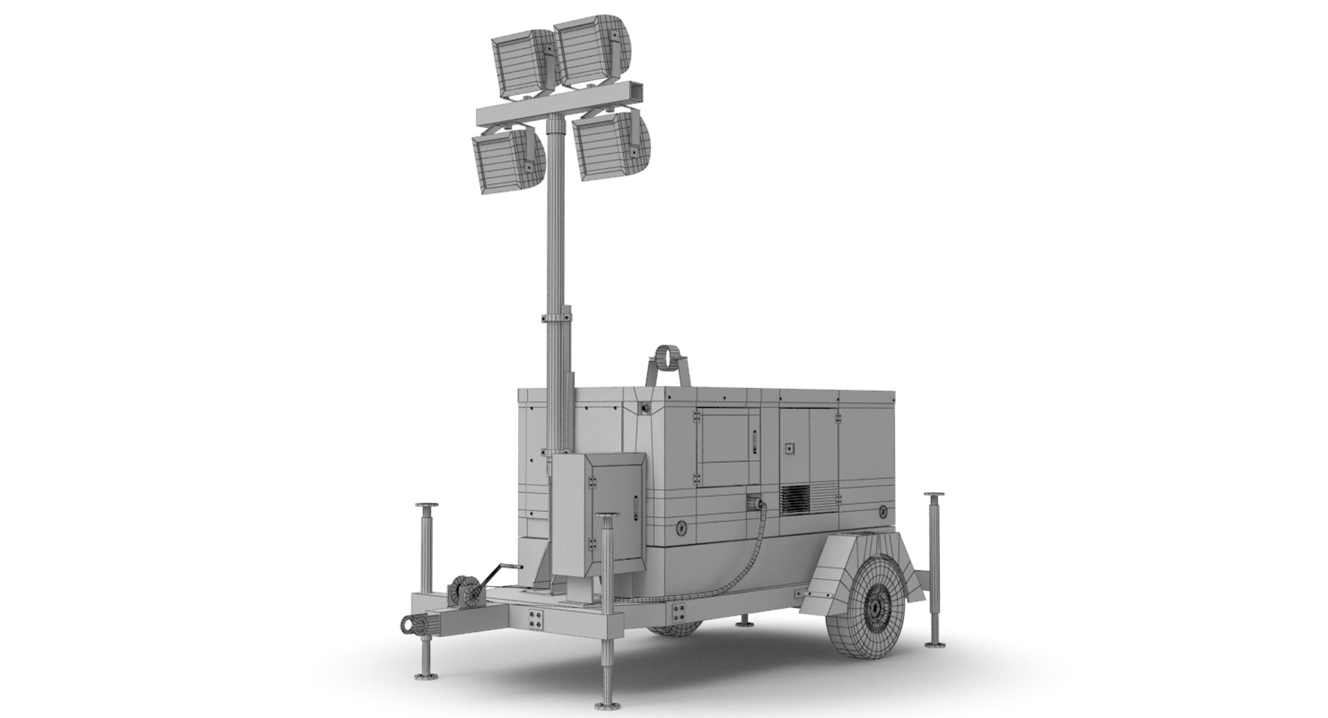 3D Model Mobile Construction Light Rig - TurboSquid 1304398