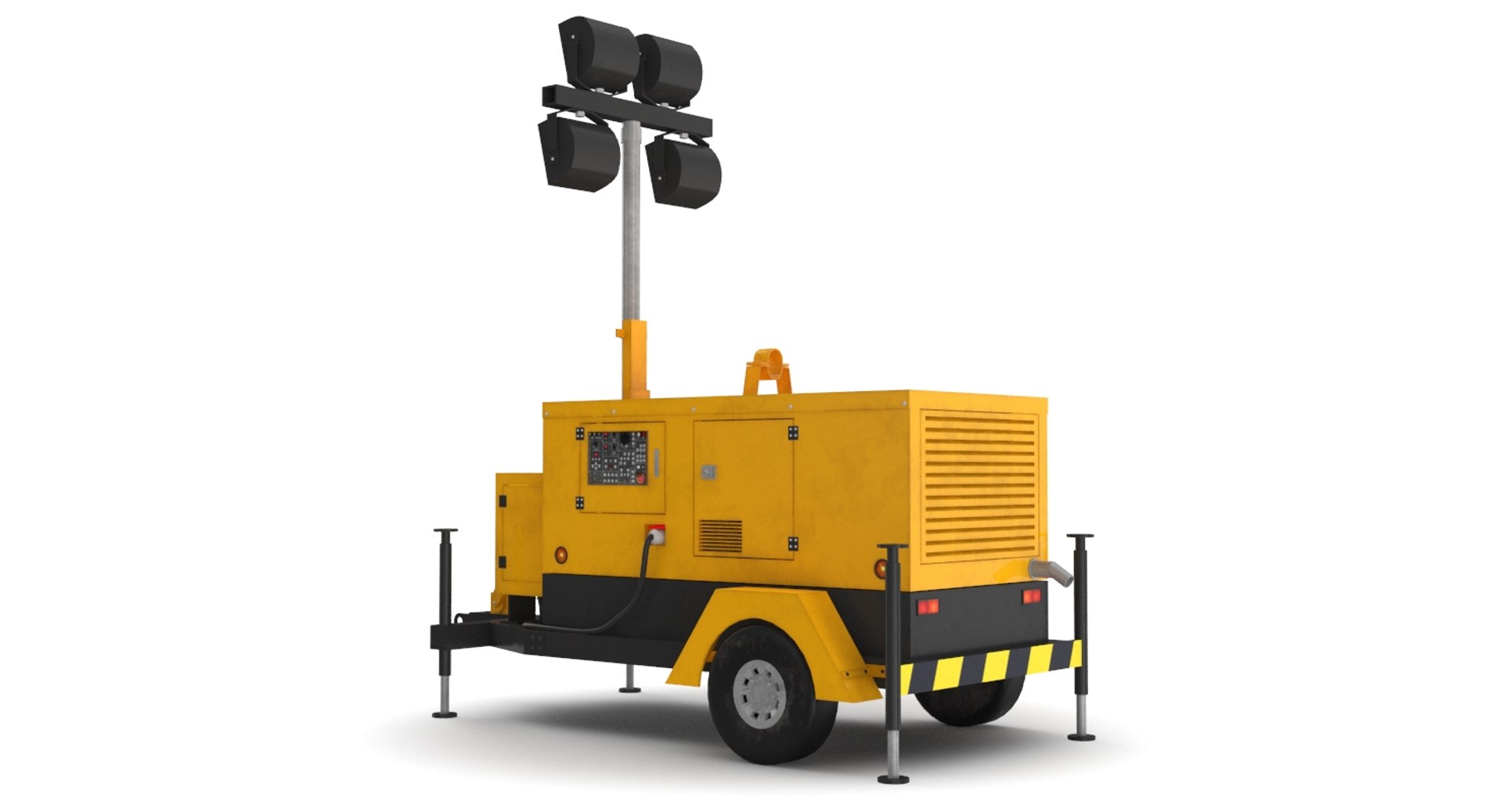 3D Model Mobile Construction Light Rig - TurboSquid 1304398