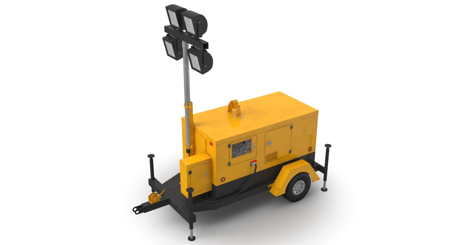 3D Model Mobile Construction Light Rig - TurboSquid 1304398