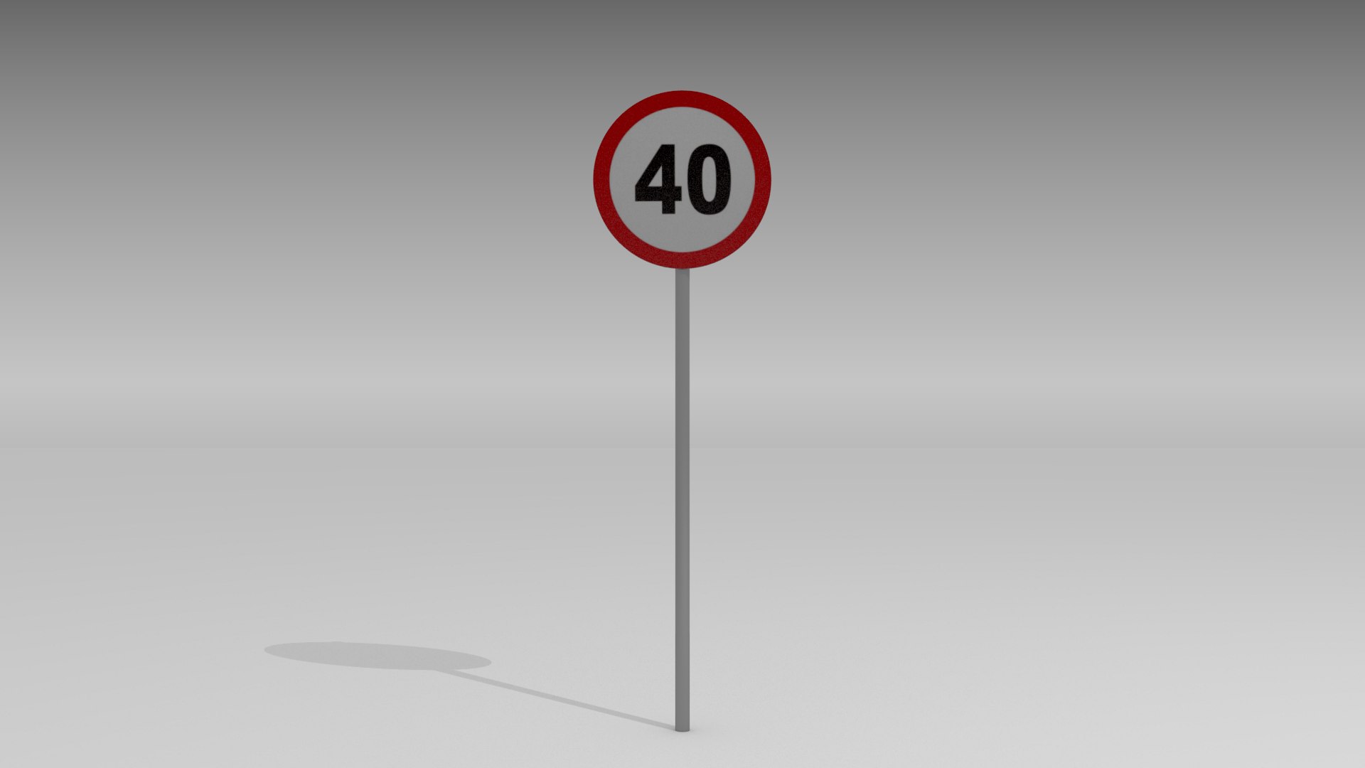 3d model 40 speed limit sign