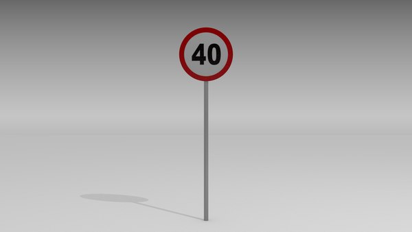 3d model 40 speed limit sign
