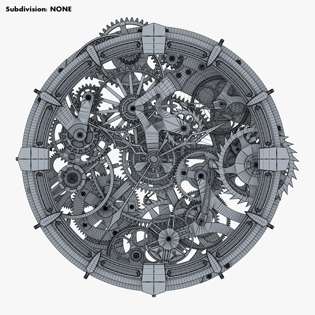 Clock mechanism gears v model - TurboSquid 1610909