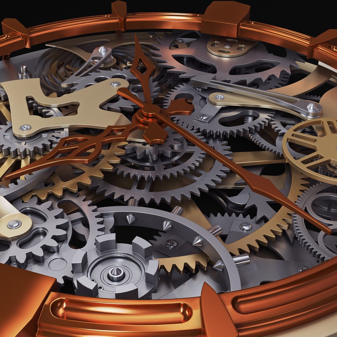 Clock Mechanism Gears V Model - TurboSquid 1610909