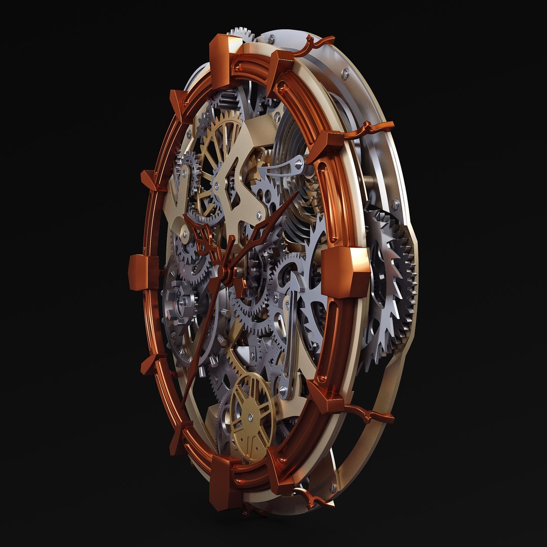 Clock Mechanism Gears V Model - TurboSquid 1610909