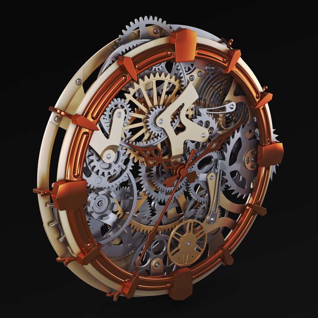 Clock Mechanism Gears V Model - TurboSquid 1610909